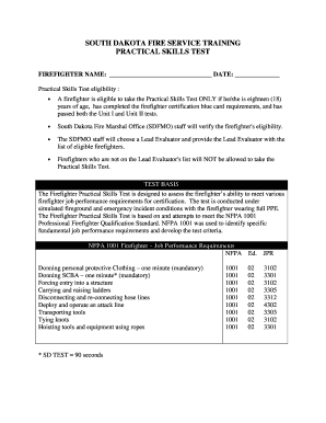 Fillable Online dps sd Firefighter Practical Skill Test instructions ...