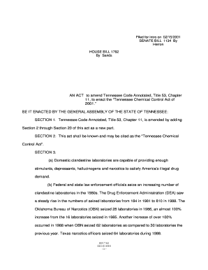 Fillable Online capitol tn AN ACT to amend Tennessee Code Annotated ...