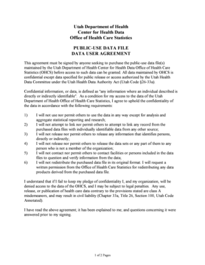 Fillable Online health utah Read public data user agreement - Utah ...