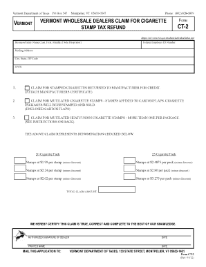 Fillable Online state vt CT-2-rev2012F (2).pdf - State of Vermont ...