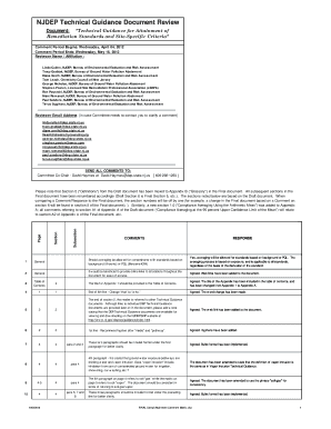 Fillable Online NJDEP Technical Guidance Document Review Fax Email ...
