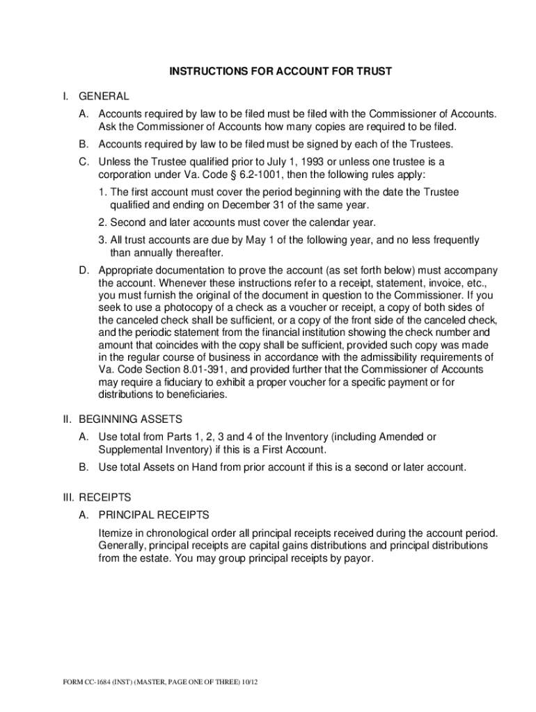 Fillable Online INSTRUCTIONS FOR ACCOUNT FOR TRUST Fax Email Print ...