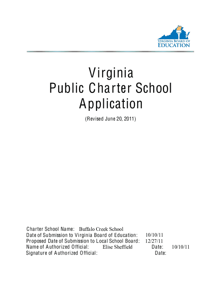 Buffalo Creek School's Charter Application - Virginia Department of ...