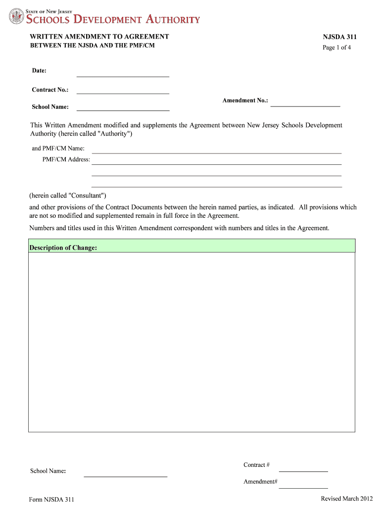 Fillable Online WRITTEN AMENDMENT TO AGREEMENT Fax Email Print - pdfFiller
