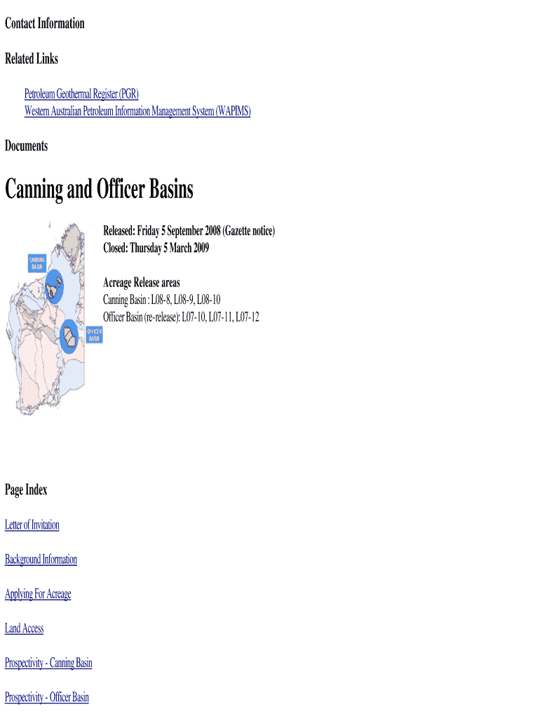 Fillable Online Invitation for Applications - Canning and Officer ...