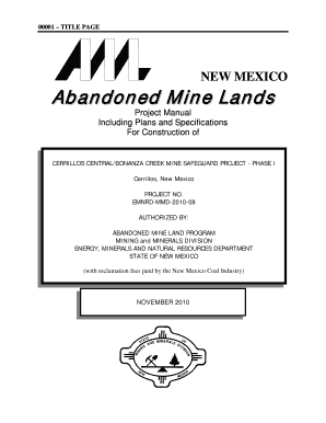 Fillable Online emnrd state nm 00001 - Title Page - New Mexico - Energy ...