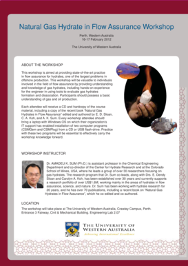 Fillable Online Natural Gas Hydrate in Flow Assurance Workshop - The ...