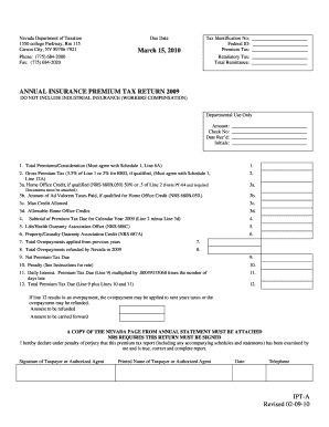 Insurance Premium Tax Forms - Nevada Department Of Taxation - Tax State ...