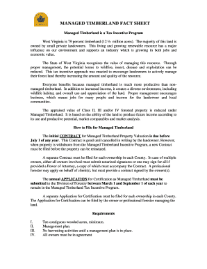 Fillable Online MANAGED TIMBERLAND FACT SHEET Fax Email Print - pdfFiller