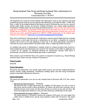 Fillable Online Broad Incidental Take Permit and Broad Incidental Take ...