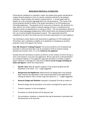 Fillable Online chemistry emory RESEARCH PROPOSAL GUIDELINES Following ...