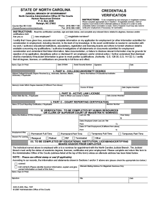 Fillable Online nccourts State of north carolina credentials ...