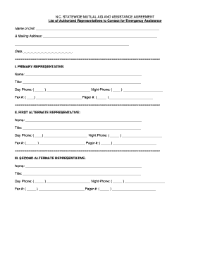 Fillable Online ncdps List of Authorized Representatives - ncdps Fax Email Print - pdfFiller