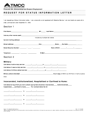 Fillable Online tmcc Selective Service Status Fax Email Print - pdfFiller