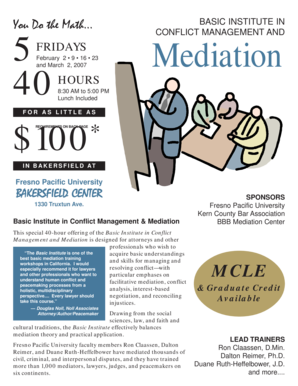 Fillable Online BK Basic Institute Flyer () - Center for Peacemaking ...