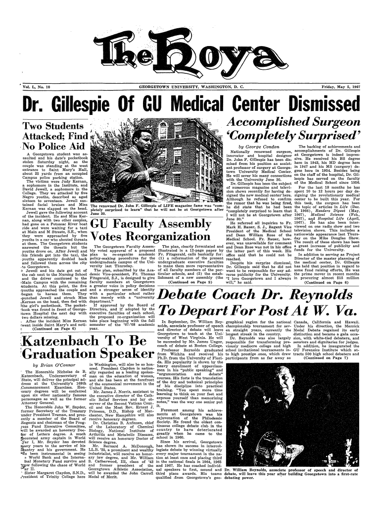 Dr Gillespie Of GO Medical Center Dismissed - Georgetown University ...