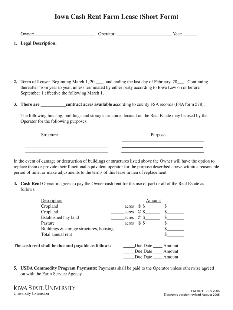 Rent Farm Lease Fill Online Printable Fillable Blank PdfFiller