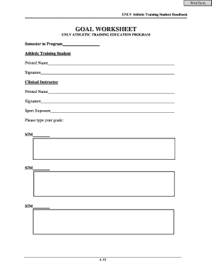 Fillable Online web unlv Athletic Training Department of Kinesiology and Nutrition Sciences ...