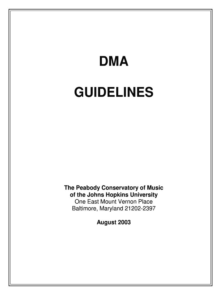 DMA Guidelines 2003-2004 - Peabody Institute of The Johns - peabody jhu ...