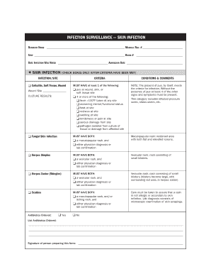 Fillable Online ndhealth INFECTION SURVEILLANCE SKIN INFECTION ...