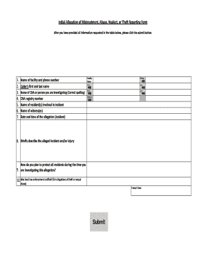 Fillable Online ndhealth Initial Allegation of Abuse Form Fax Email ...