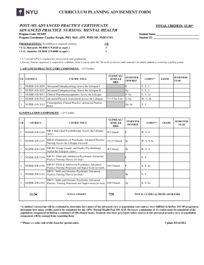 Fillable Online Curriculum planning advisement form post-ms - NYU ...
