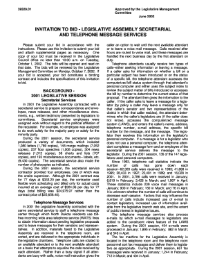 Fillable Online legis nd Invitation to Bid - Legislative Assembly ...
