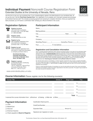 Fillable Online Individual payment form - Extended Studies - University ...