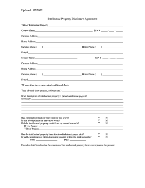 Intellectual Property Disclosure Agreement - Northgeorgia - Fill and ...