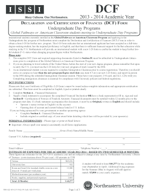 Fillable Online northeastern Undergraduate program DCF Form 622 ...