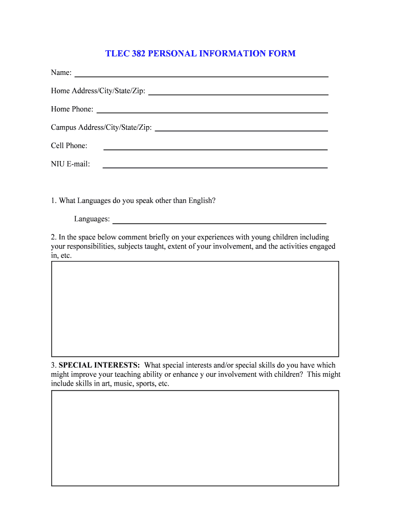 Fillable Online Personal Information Form Fax Email Print - pdfFiller