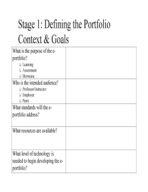 Fillable Online cedu niu Stages of E-Portfolio Development Fax Email ...