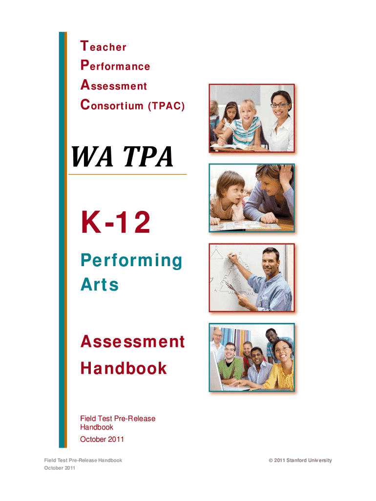 Fillable Online WA TPA K-12 Performing Arts Assessment Handbook Fax ...