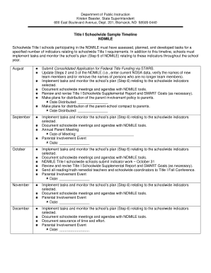 Fillable Online dpi state nd Title I Schoolwide Sample Timeline NDMILE ...