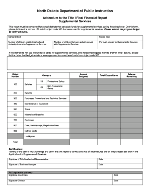 Fillable Online dpi state nd Supplemental Educational Services (SES ...