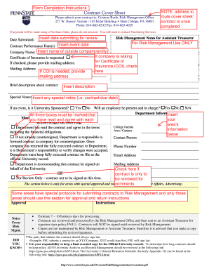 Fillable Online controller psu Contract Cover Sheet - Office of the ...