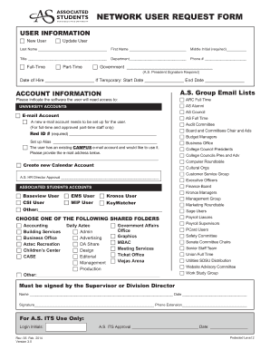 Fillable Online as sdsu NETWORK USER REQUEST FORM - Associated Students of SDSU Fax Email Print ...