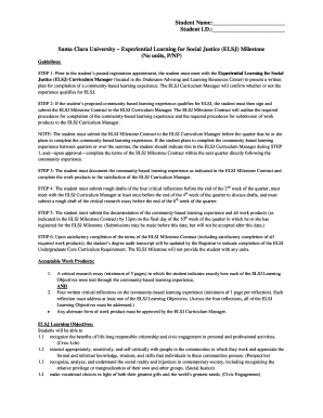 Fillable Online scu Santa Clara University Experiential Learning for - scu Fax Email Print ...