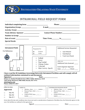 Fillable Online homepages se For Reference: INTRAMURAL FIELD REQUEST ...