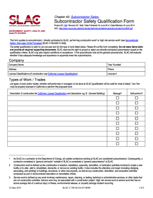 Fillable Online www-group slac stanford Subcontractor Safety ...