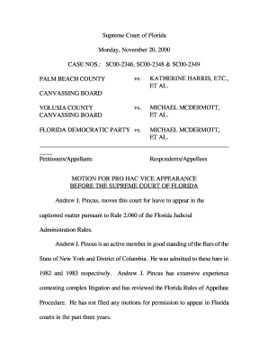 Fillable Online MOTION FOR PRO HAC VICE APPEARANCE Fax Email Print ...