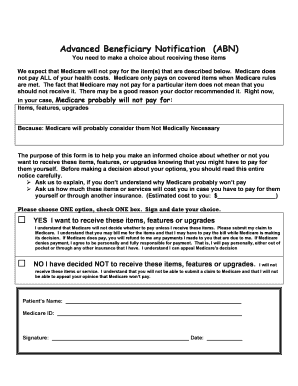 Fillable Online med stanford Advanced Beneficiary Notifications Form ...