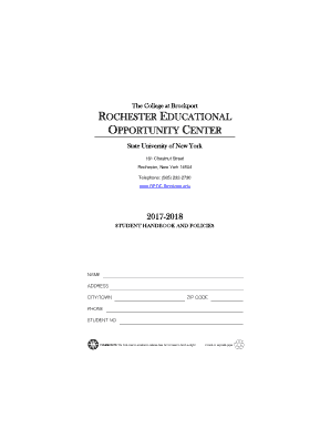 Fillable Online reoc brockport Student Handbook - Rochester Educational ...