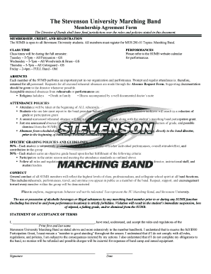 Fillable Online marchingband stevenson SUMB Membership Form - Stevenson ...