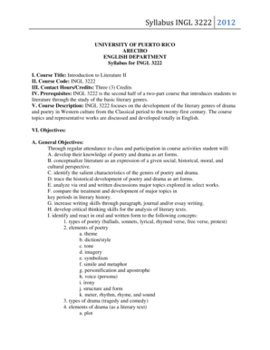 Fillable Online upra Syllabus INGL 3222 2012 - Universidad de Puerto ...