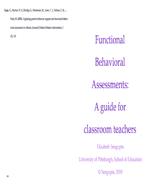 Fillable Online Functional Behavioral Assessments: A guide for ...
