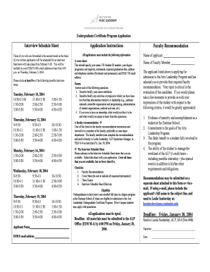 Fillable Online esm rochester Interview Schedule Sheet Application ...