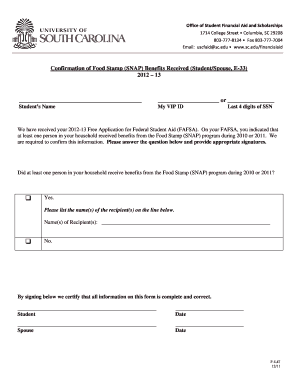 2012-2013 Confirmation Of Food Stamp (SNAP) Benefits - Fill and Sign ...