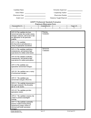 Fillable Online web usca Practicum Observation Form Fax Email Print ...