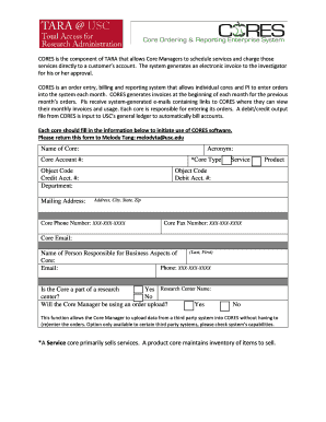 Fillable Online Form to register core laboratory - Research Fax Email ...